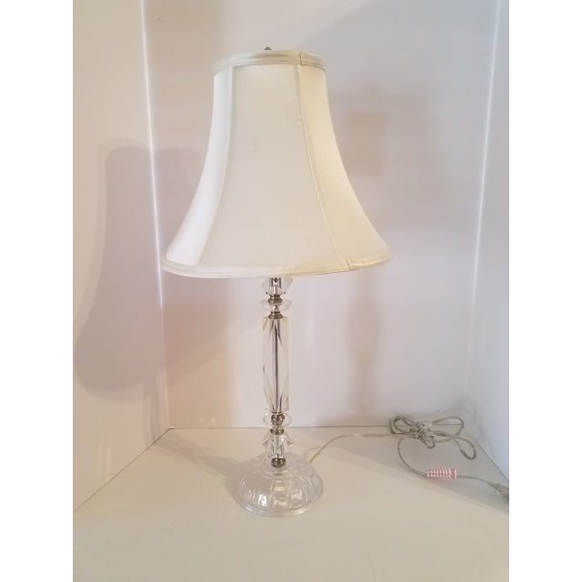 May Sheng Contemporary Lucite Lamp Diamond Cut Obelisk Style | Chairish