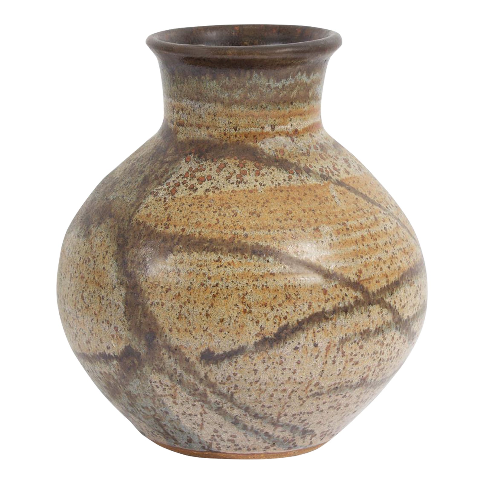 1976 Studio Pottery Vase Signed by Abraham Cohn | Chairish