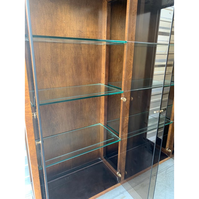 1960s Mid Century Modern Olive Burl Bookcase | Chairish