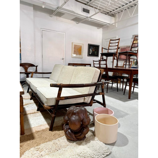 1950s John Wisner for Ficks Reed Rattan Campaign Sofa | Chairish