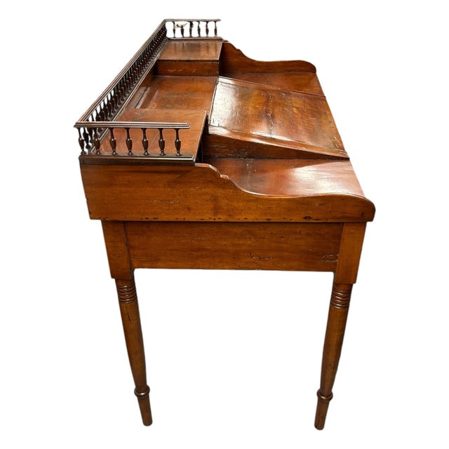 Antique Wooden Writing Desk With Slanted Top | Chairish