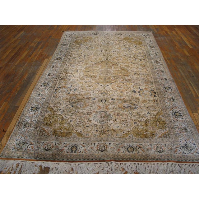 Mid 20th Century Persian Silk Qum Carpet | Chairish