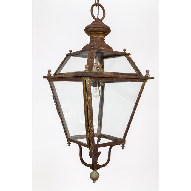 Early 20th Century Large Victorian 1-Light Hanging Lantern | Chairish