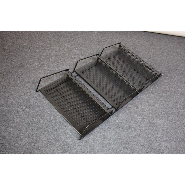 Large Mid-Century Modern Free-Standing Collapsable Metal Magazine Rack ...