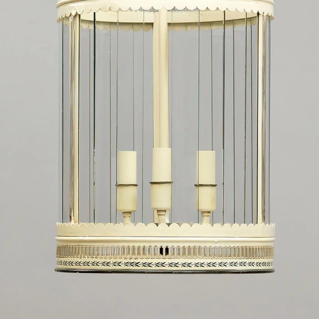 French Ivory Metal Lantern | Chairish
