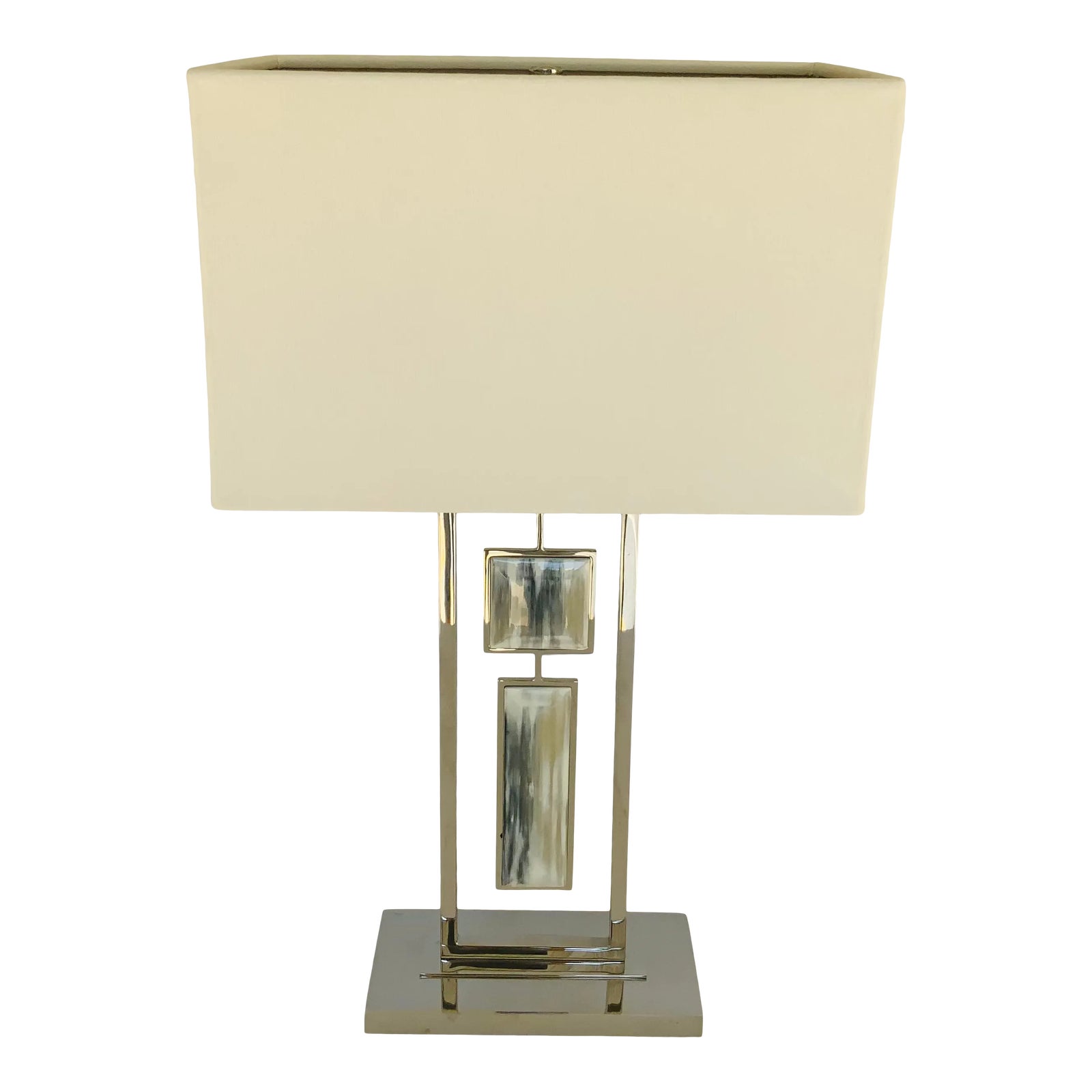 Theodore Alexander Modern Stainless Steel Swap Table Lamp | Chairish