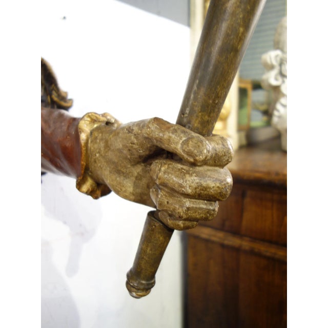 18th Century Louis XV Venetian Painted Wood Torch Sconces with Gilt ...