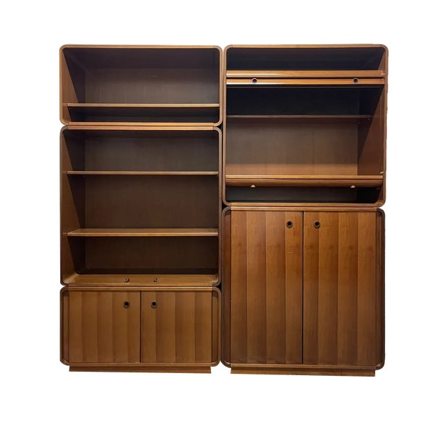 Italian Shelf Unit National in Walnut by Company Mobili, 1970s | Chairish