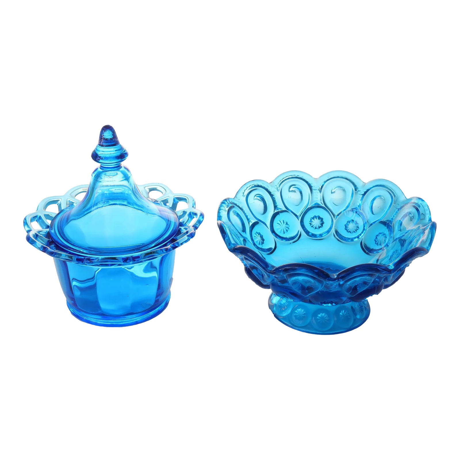 Midcentury Bright Blue Candy Dishes 2Pcs | Chairish