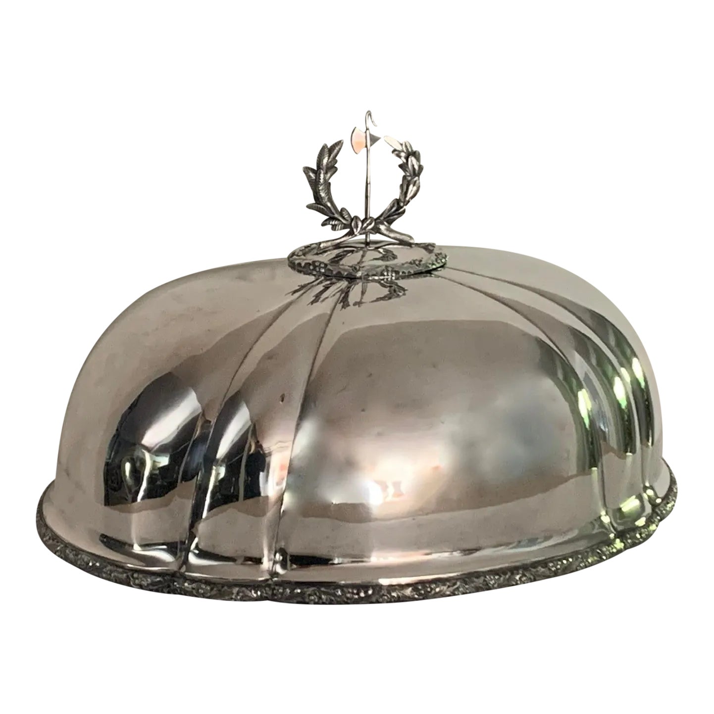Antique XL Barker Brothers Siver-Plate Meat Dome, Clan Maclean Crest ...