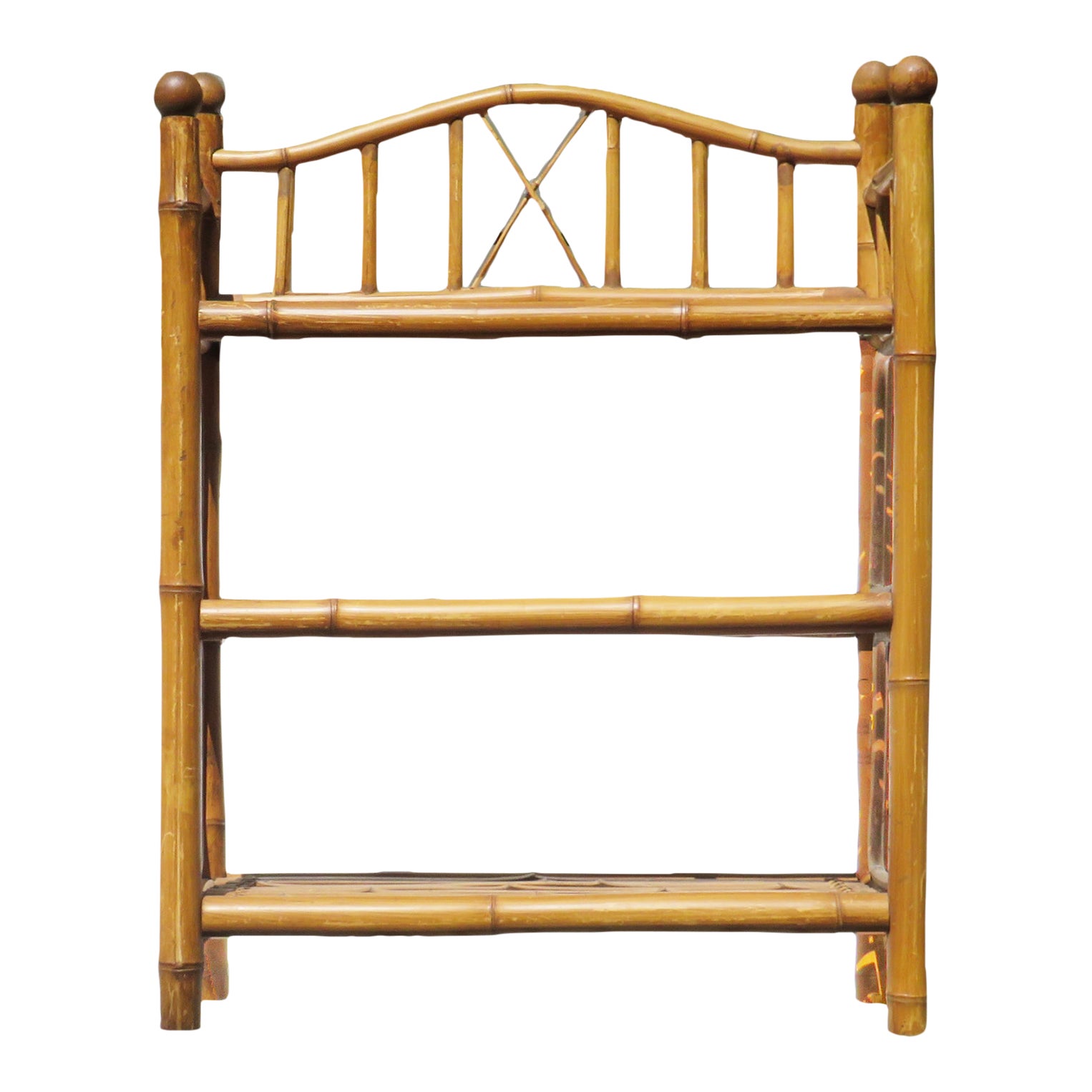Boho Chic Natural Bamboo Shelf Unit - Two Available | Chairish