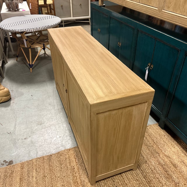 2 Door Natural Low Cabinet | Chairish