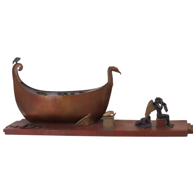 1980s Ann McCoy Bronze Noah's Ark | Chairish