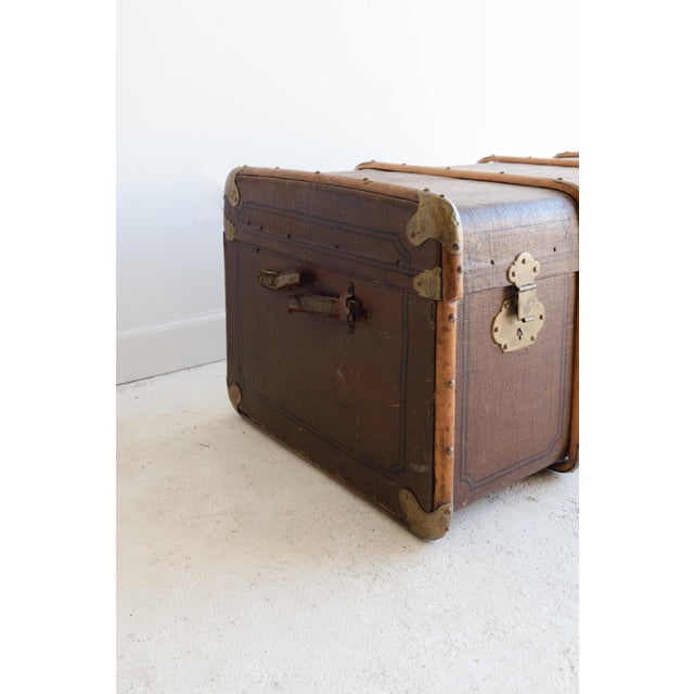 19th C French Trunk With Wood Details | Chairish