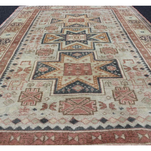 Vintage Turkish Medallion Rug With Tribal Medallion Design | Chairish