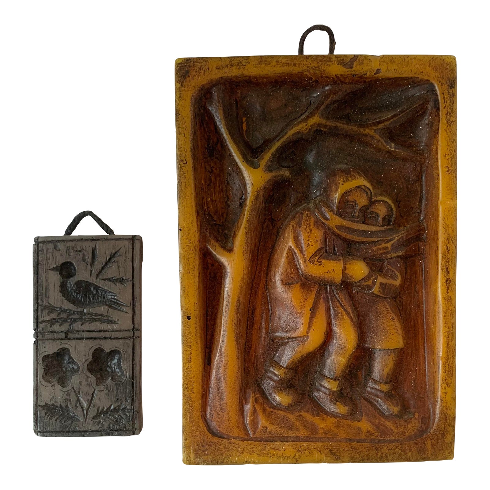 Vintage German Wax Wall Art - Set of 2 | Chairish