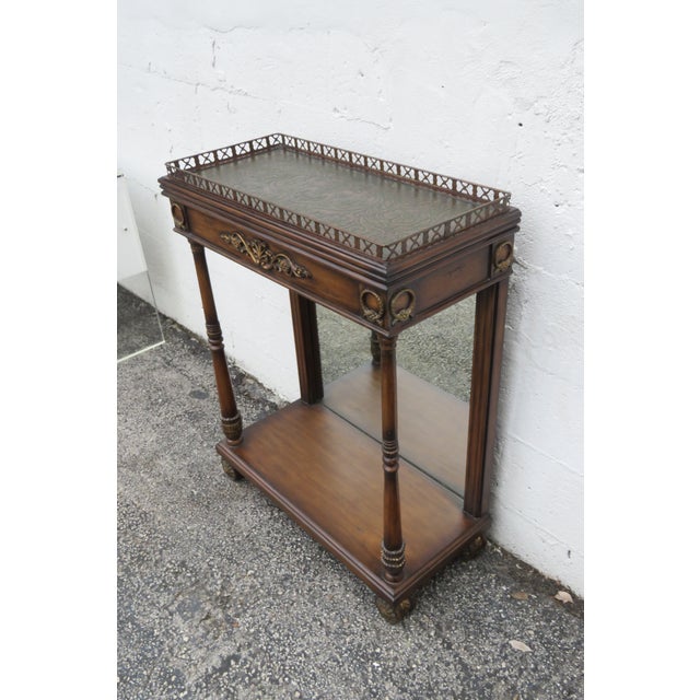 Carved Flowers Top Small Server Console Table | Chairish