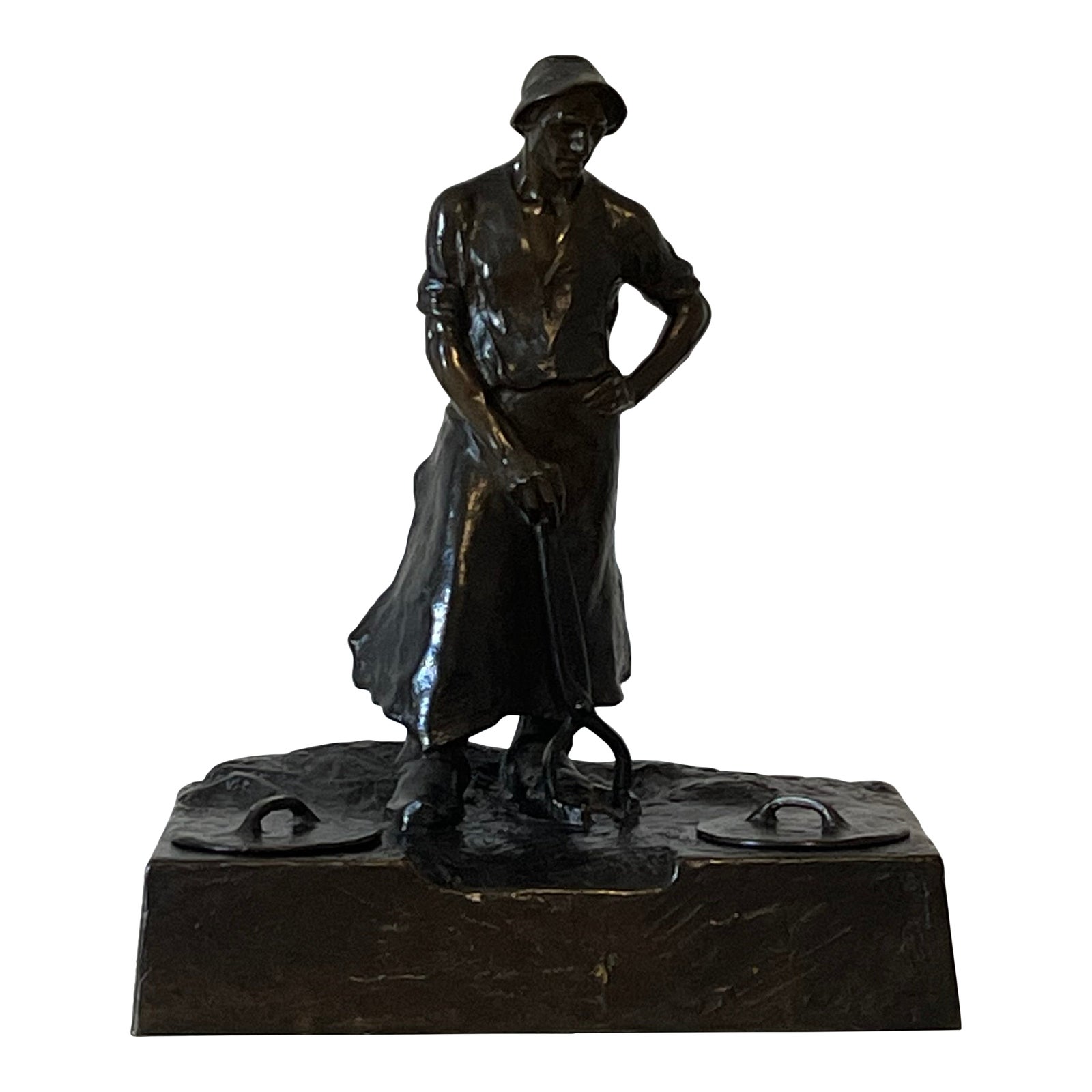 Early 20th Century Adolf Joseph Pohl Large Bronze Antique Desktop ...