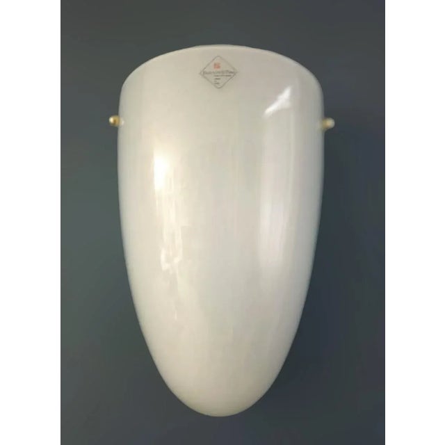 1960s Milky White Shield Sconce by Barovier E Toso | Chairish