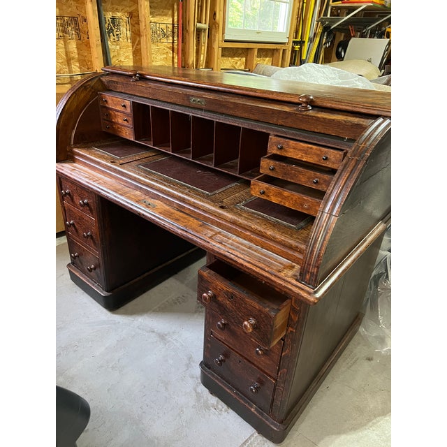 Late 18th Century Mahogany Roll Top Desk | Chairish