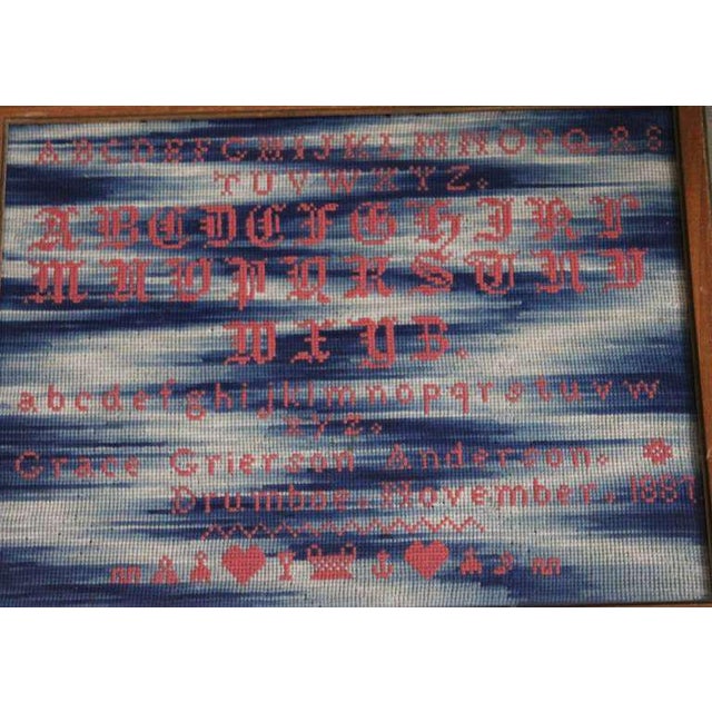 19th Century Irish Flame Stitched Sampler | Chairish