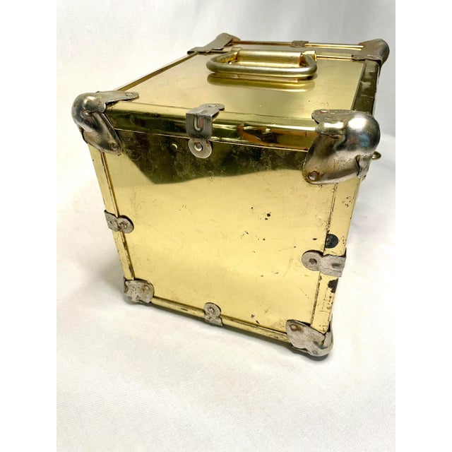 Vintage Nautical Style Polished Brass Trunk, Small | Chairish