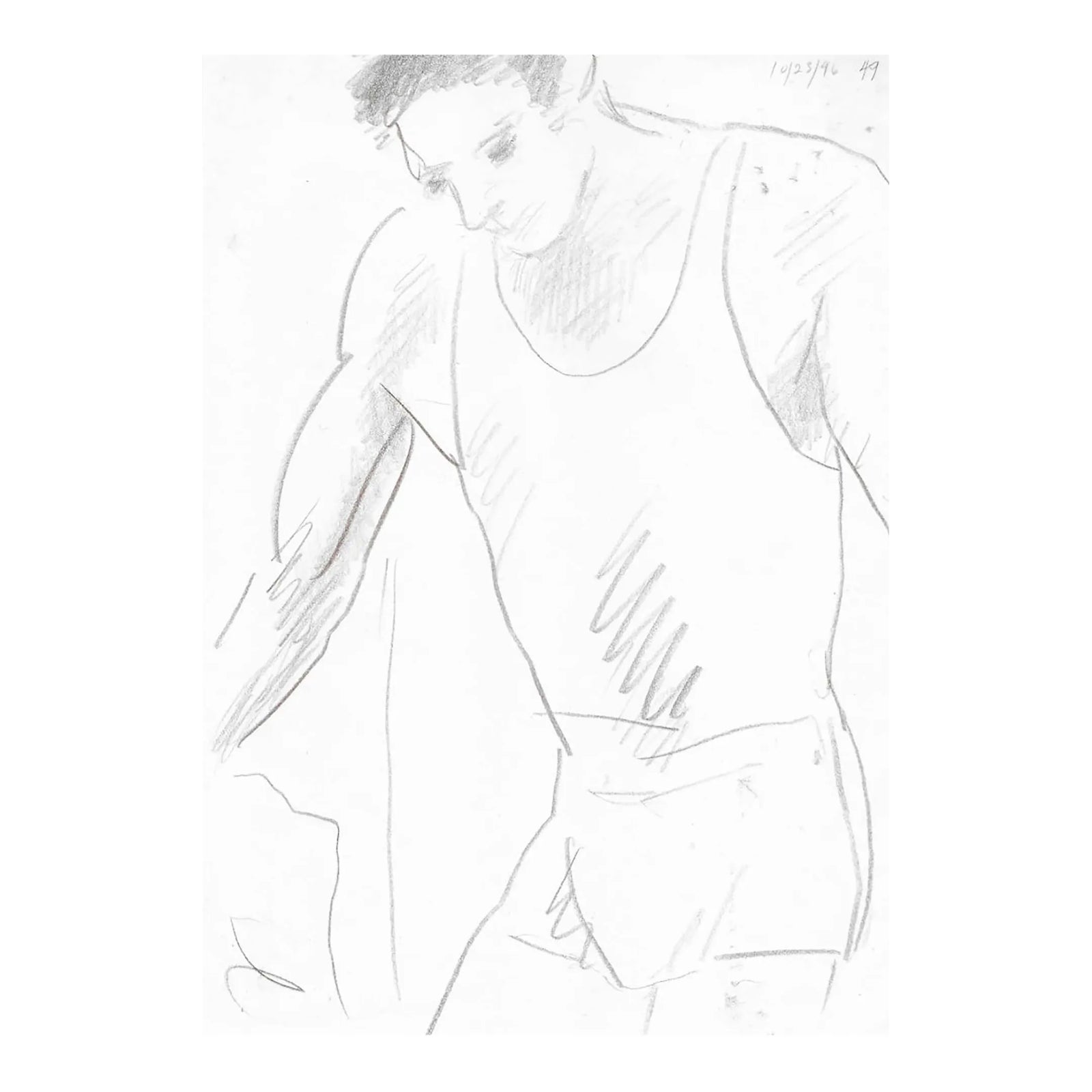 James Bone Drawing of a Jock | Chairish