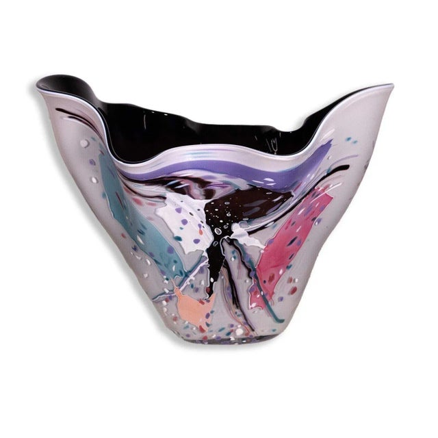 2000 Stephan Nelson Fluted Handkerchief Vase Dated & Signed | Chairish