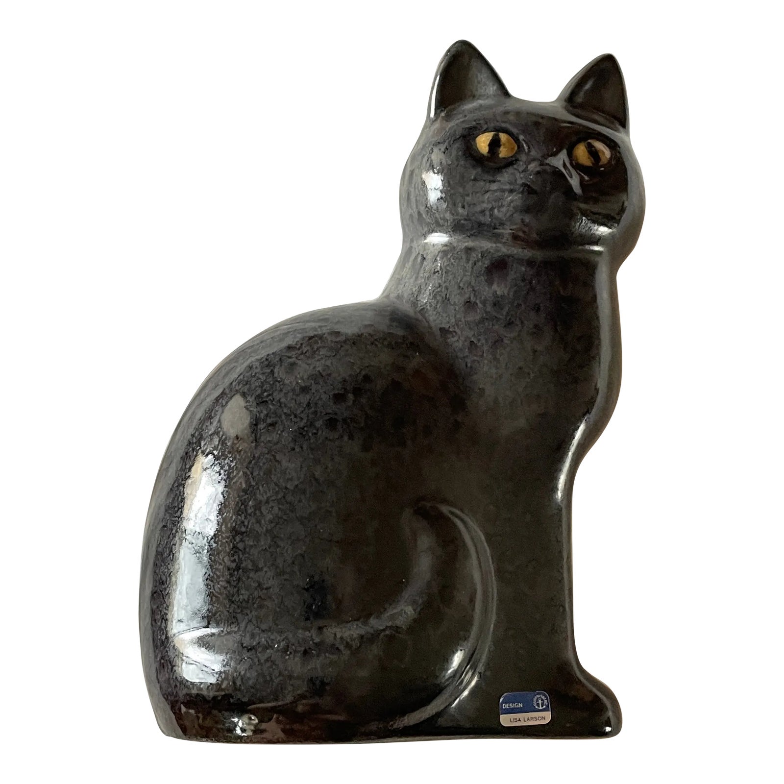 1970s Mid-Century Modern Lisa Larson Murre Midi Moonlight Cat | Chairish