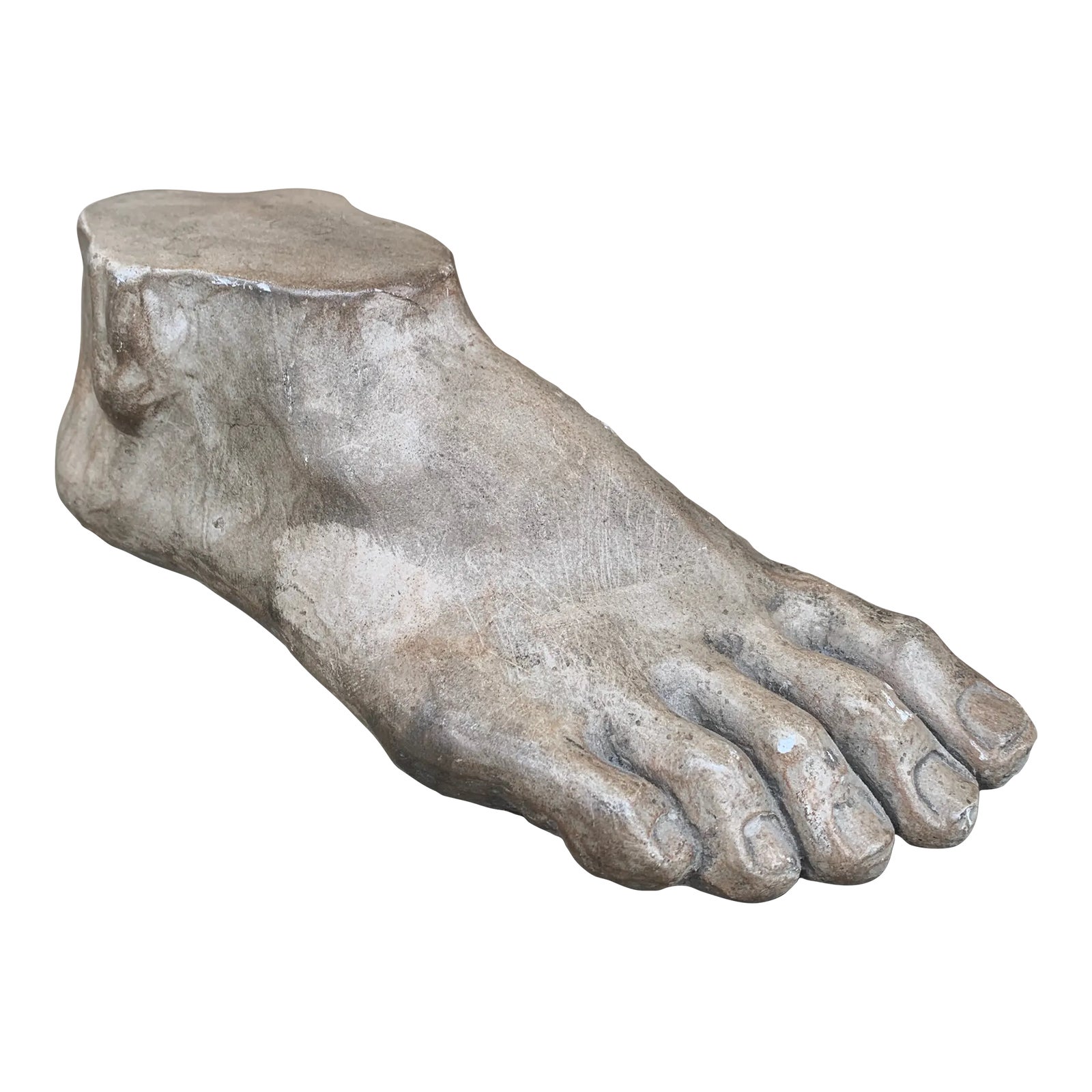 Grand Tour Style Greek or Roman Plaster Foot Sculpture | Chairish