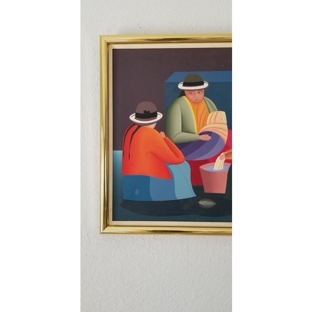 1989 Francesco Figurative Modernist Abstract Painting | Chairish