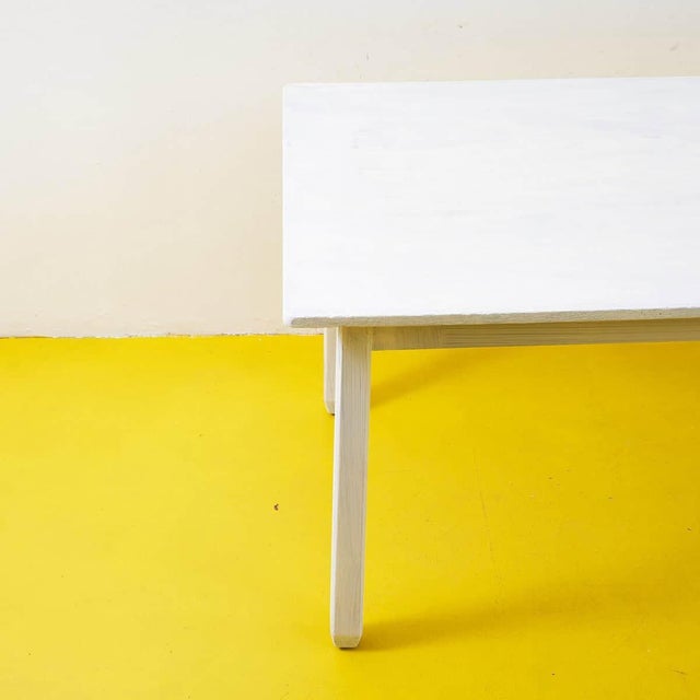 Vintage Table in White Wood | Chairish