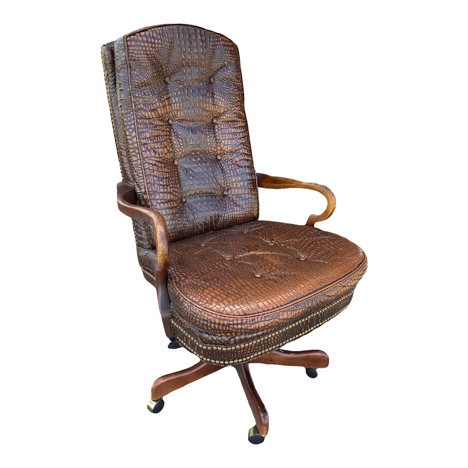 Late 20th Century Alligator or Crocodile Embossed Leather Executive ...