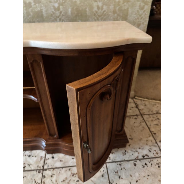 1970s Marble Top Entry Hall Credenza | Chairish