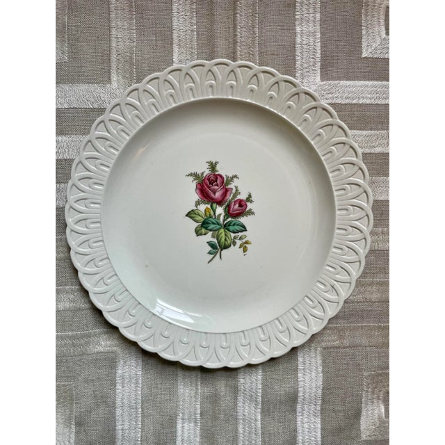 Vintage Spode Hand-Painted Floral Creamware Set of 8 | Chairish