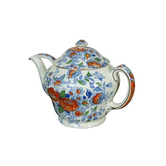 Antique English Maling Chinoiserie Floral Butterfly Bird Transferware ...