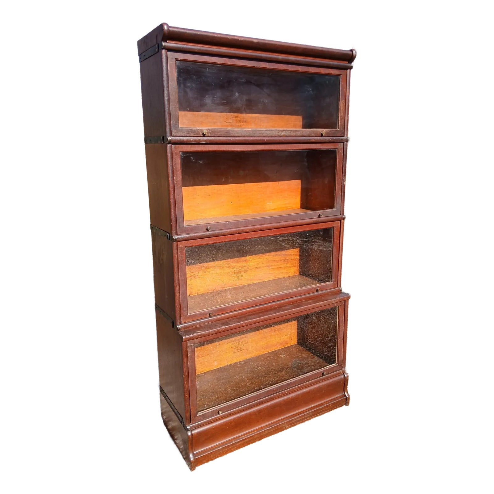 Antique Wernicke 4 Sections Step Back Barrister Bookcase Quarter Sawn ...