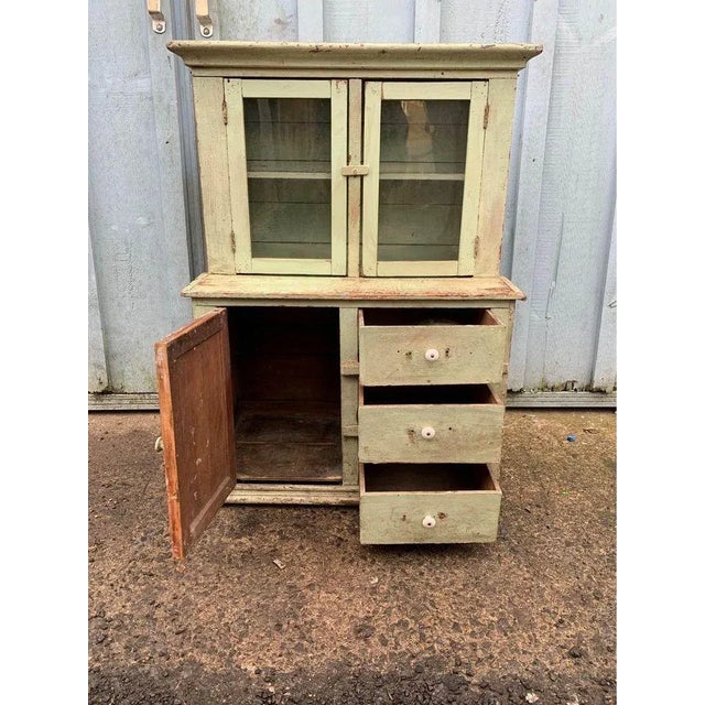 Early 20th Century Antique Small Folk Art Primitive Stepback Cupboard ...