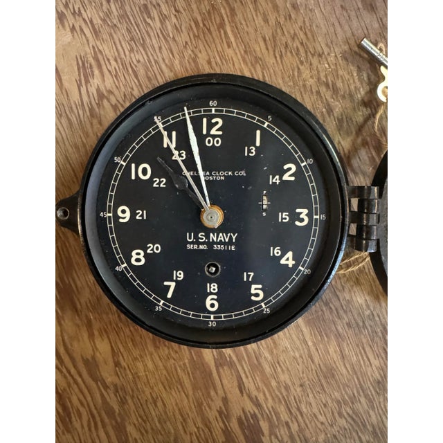 1940s Navy Chelsea Boston Co Clock | Chairish