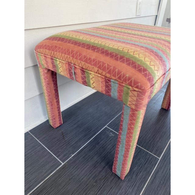 1980s Modern Upholstered Parsons-Style Bench | Chairish