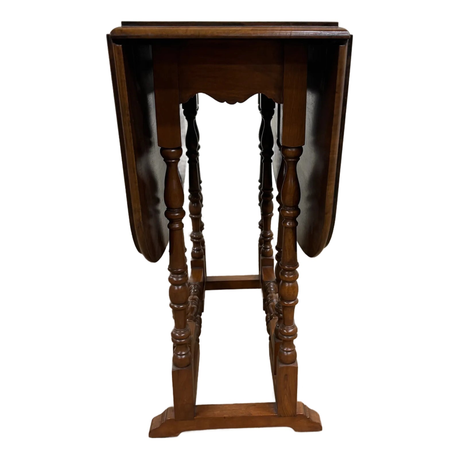 Vintage Jacobean Style Gate Leg Drop Leaf Table | Chairish