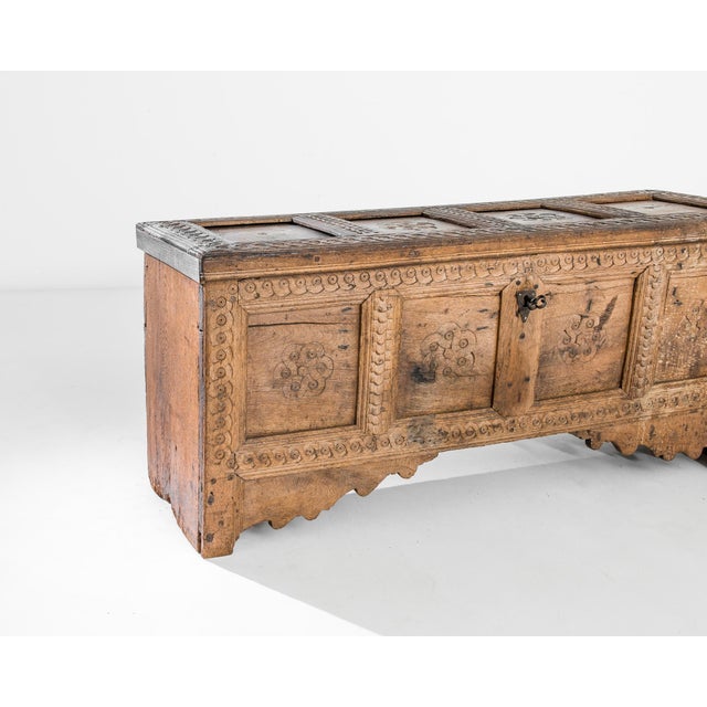 Antique German Wooden Trunk | Chairish