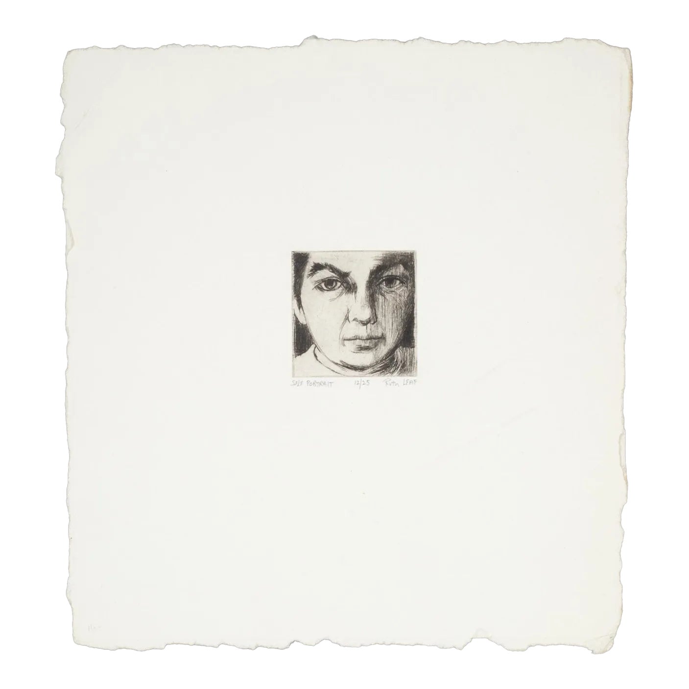 Ruth Leaf, Self Portrait, Embosed Screenprint, Limited Edition Etching 12/25 Signed | Chairish