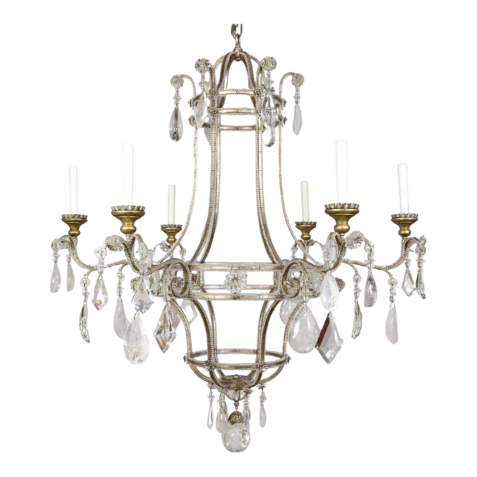 Dennis and Leen Formations DuPont French Crystal Chandelier | Chairish