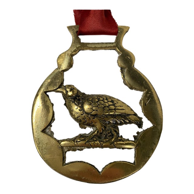 English Brass Partridge Christmas Tree Ornament | Chairish