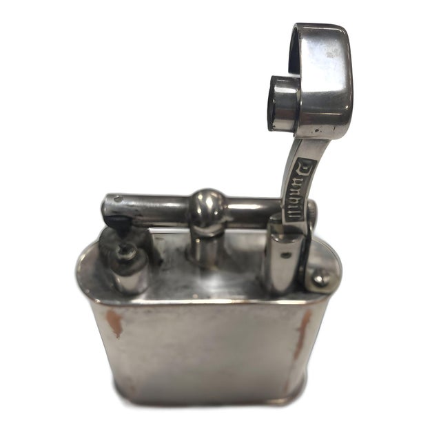 1930s Art Deco Silver Plate Lift Arm Table Lighter by Dunhill | Chairish