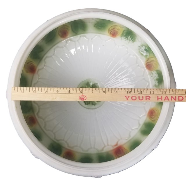 Large Early 20th Century Victorian Inverted Glass Bowl Ceiling Fixture ...