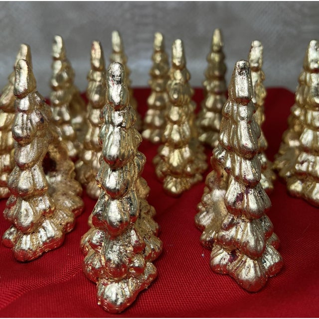 Vintage Hand Gilded Distressed Gold Leaf Ceramic Christmas Tree Napkin ...