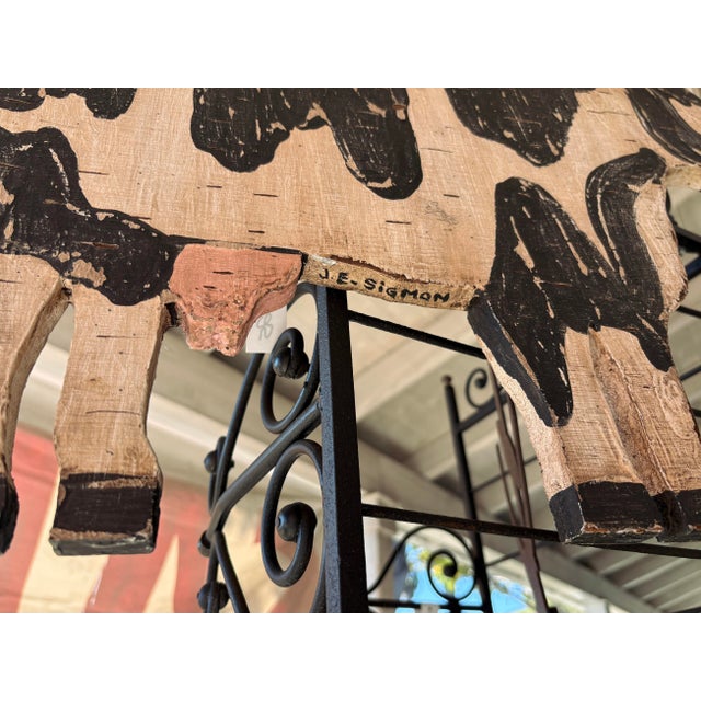 1920s Folk Art Signed Dairy Farm Cow Trade Sign | Chairish