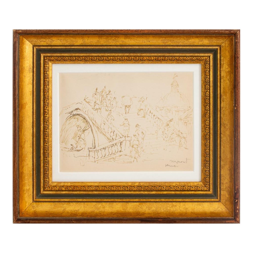 William Meyerowitz "Rialto Bridge, Venice" Ink | Chairish